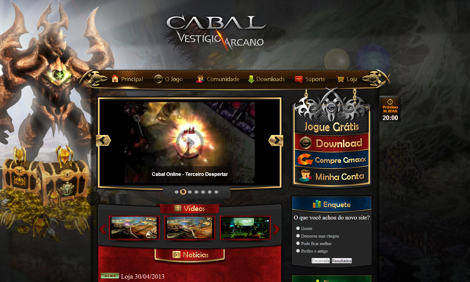Criação do Site Cabal Online Brasil - AlyenStudio
